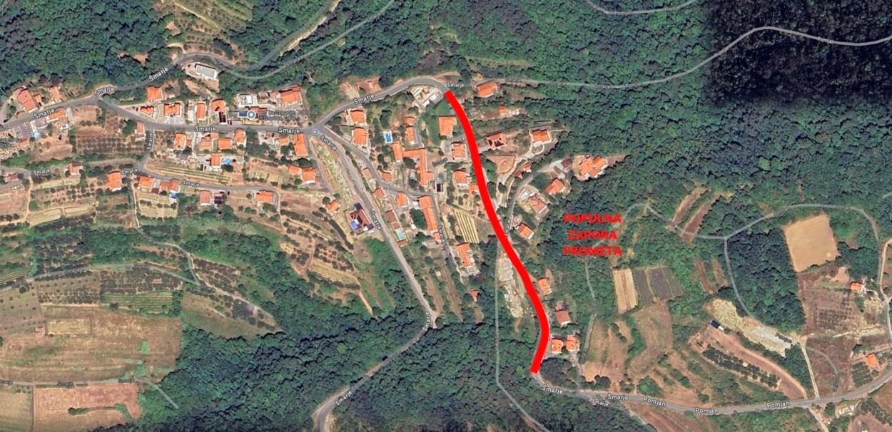 Zaradi asfaltiranja popolna zapora dela ceste Šmarje-Pomjan - Primorske ...